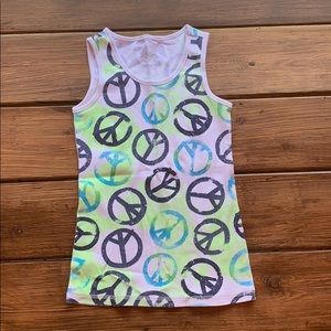Justice | Shirts & Tops | Justice Peace Sign Ribbed Tank Top | Poshmark